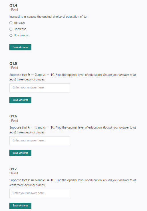 Solved A single worker incurs a cost of obtaining education | Chegg.com
