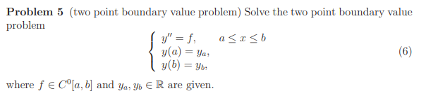 Solved Problem 5 Two Point Boundary Value Problem Solve 