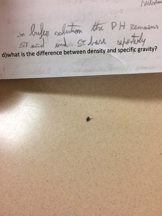 Solved What is the difference between density and specific | Chegg.com