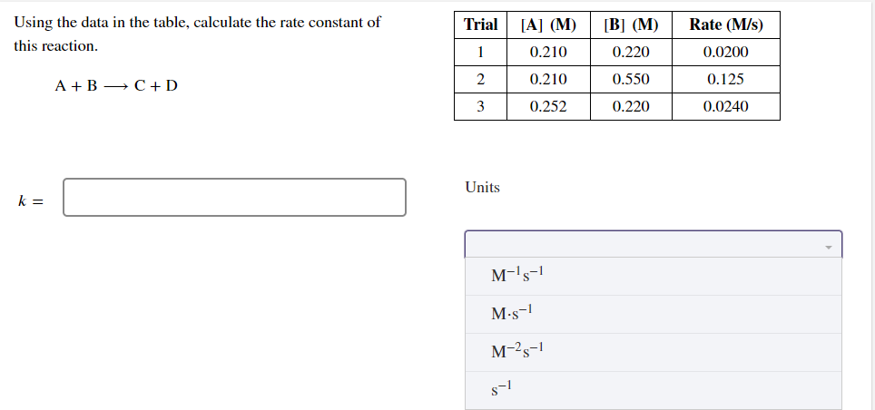 Solved The rate constant for this first-order reaction is | Chegg.com