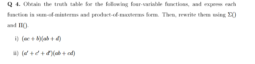Solved Q 4. Obtain the truth table for the following | Chegg.com