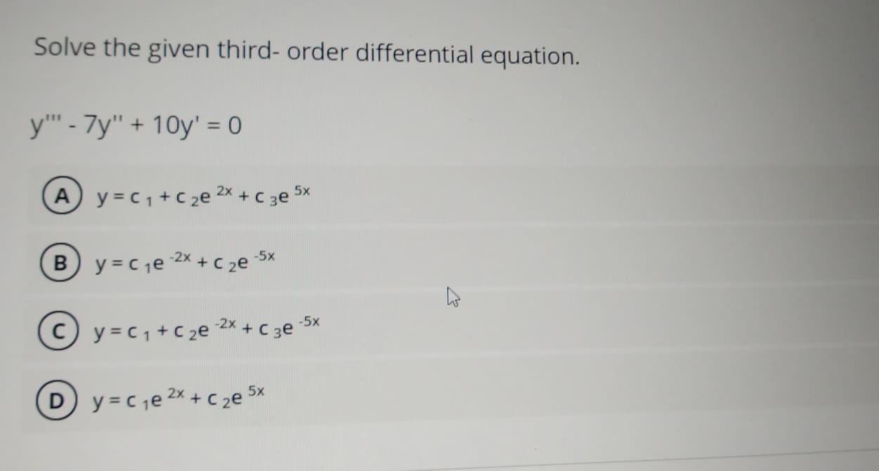 Solved Solve the given third-order differential equation. y" | Chegg.com