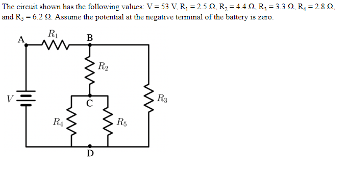 Solved he circuit shown has the following values: V=53 | Chegg.com