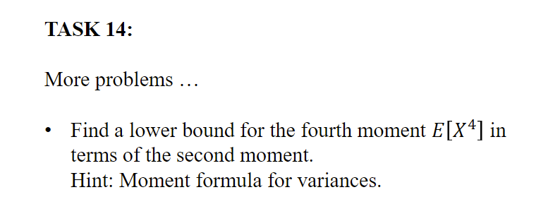 Solved TASK 14: More problems ... Find a lower bound for the | Chegg.com