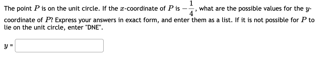 Solved The point P ﻿is on the unit circle. If the | Chegg.com