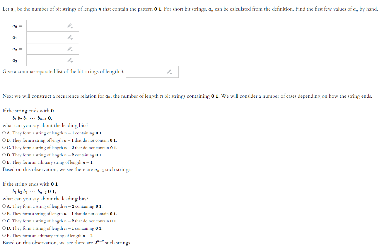 Solved Application of Recurrence Relations Let A_n be the | Chegg.com