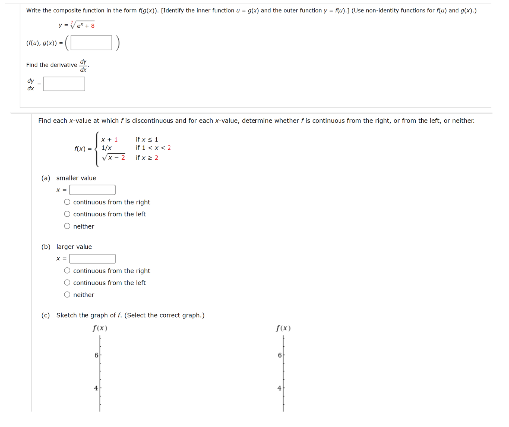 Solved Write the composite function in the form f(g(x)). | Chegg.com