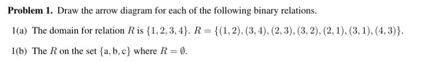 Solved Problem 1. Draw the arrow diagram for each of the | Chegg.com