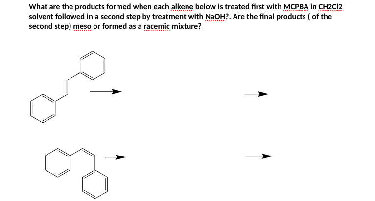 Solved What are the products formed when each alkene below | Chegg.com