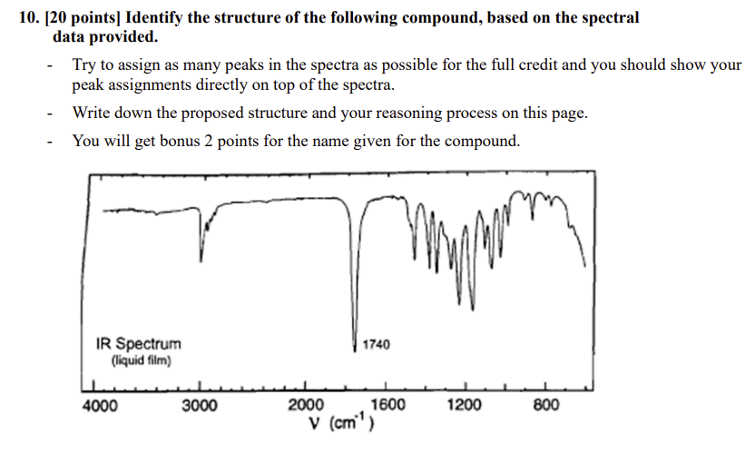 10. [20 points] Identify the structure of the | Chegg.com