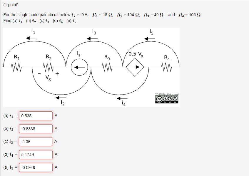 Solved For the single node pair circuit below is=−9 | Chegg.com