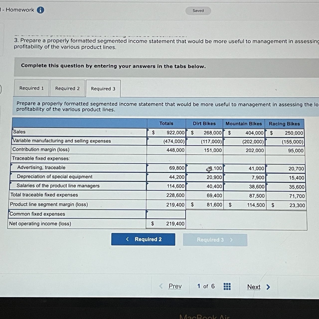 Solved 3. Prepare a properly formatted segmented income | Chegg.com