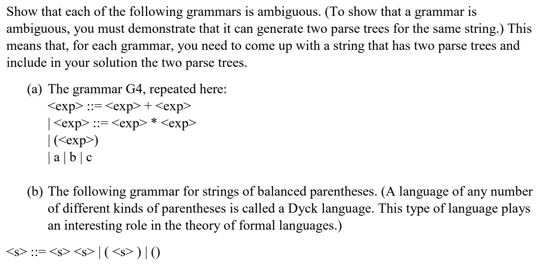 Solved Show that each of the following grammars is | Chegg.com