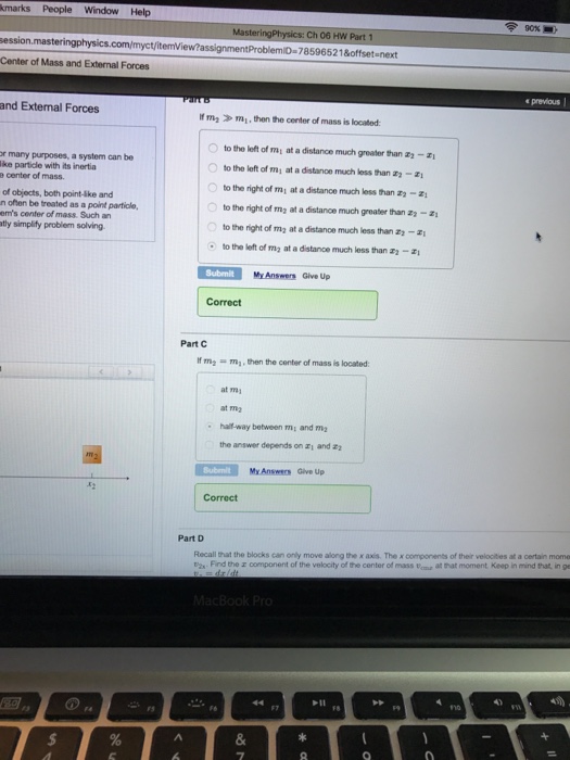 Solved Ch 08 HW Part1 Center of Mass and External Forces e | Chegg.com