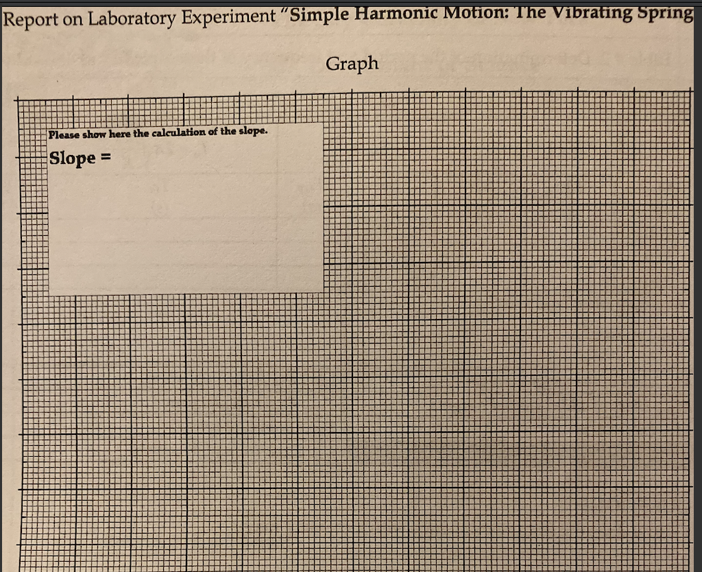 Solved eport on Laboratory Experiment "Simple Harmonic | Chegg.com
