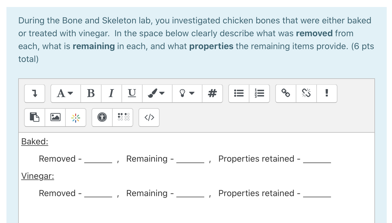 Solved During the Bone and Skeleton lab, you investigated | Chegg.com