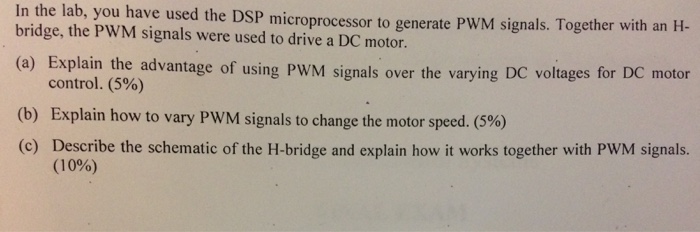 Solved In the lab, you have used the DSP microprocessor to | Chegg.com