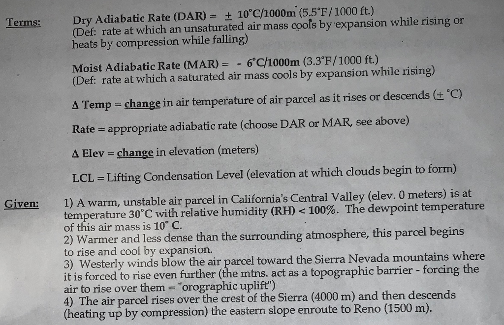 Solved Adiabatic Problems: Use the formulas from the | Chegg.com