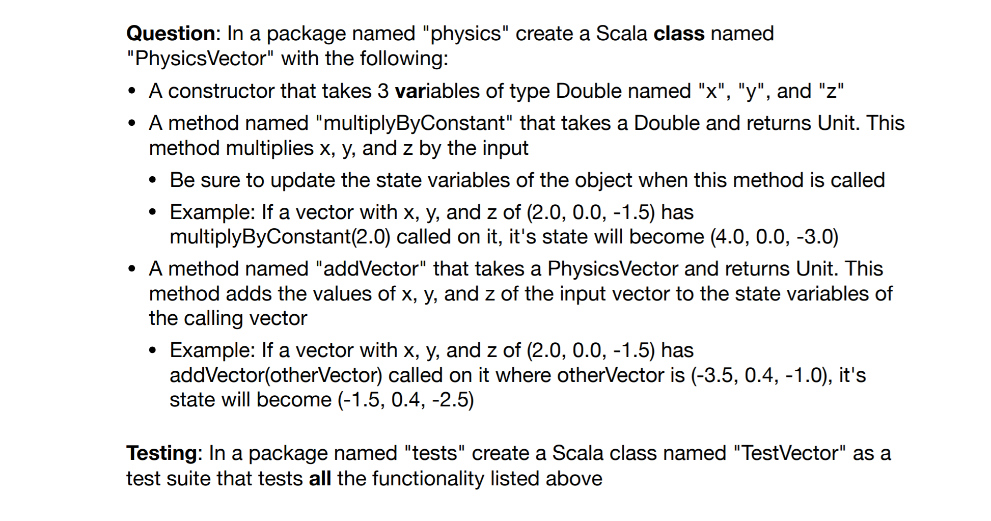 . Question: In a package named "physics" create a | Chegg.com
