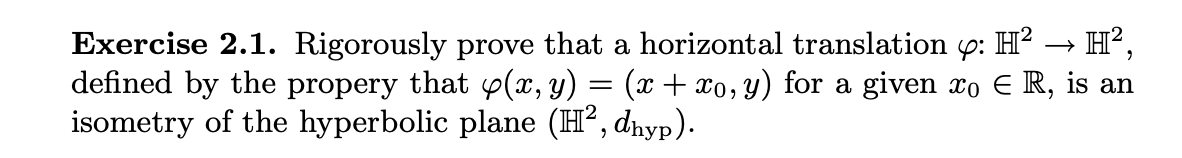 Solved Exercise 2.1. Rigorously prove that a horizontal | Chegg.com