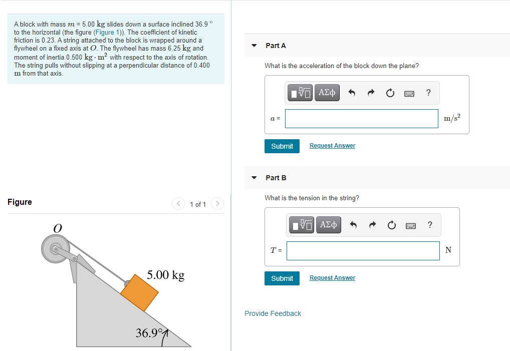Solved A block with mass m = 5.00 kg slides down a surface | Chegg.com