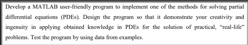 Solved Develop a MATLAB user-friendly program to implement | Chegg.com