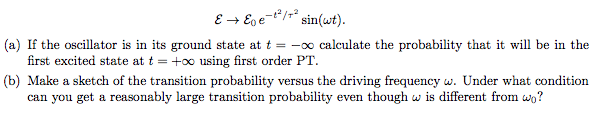 Solved Consider a 1D SHO of mass m, frequency wo and charge | Chegg.com
