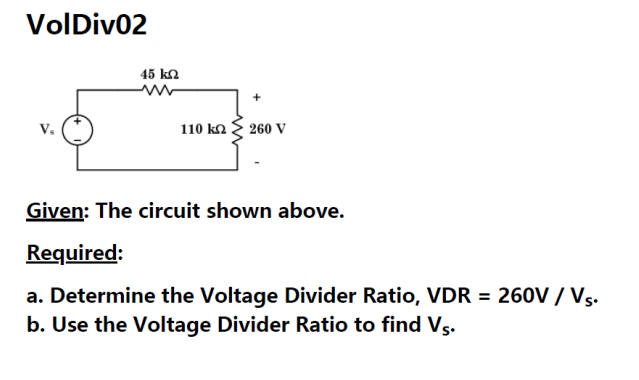 Solved Please use the voltage divider to solve this problem | Chegg.com