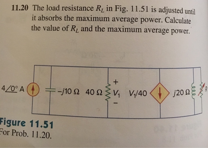 Solved The load resistance R_L in Fig. 11.51 is adjusted | Chegg.com