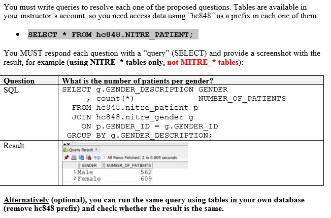 Solved You must write queries to resolve each one of the | Chegg.com