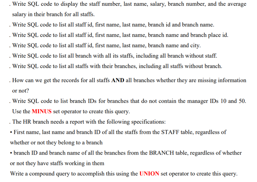 Solved DATABASE | PLEASE NEED YOUR OWN ANSWER! DO NOT | Chegg.com