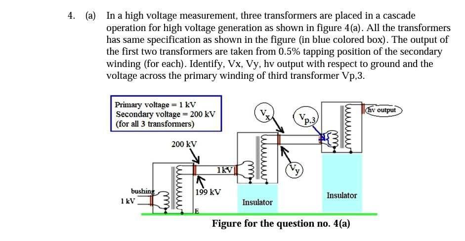Solved (a) In a high voltage measurement, three transformers | Chegg.com