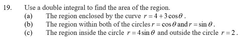 Solved Use a double integral to find the area of the | Chegg.com