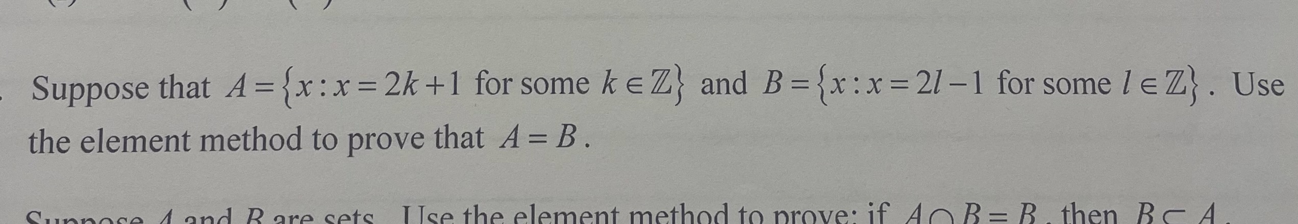 Solved Suppose that A={x:x=2k+1 for some k∈Z} and | Chegg.com