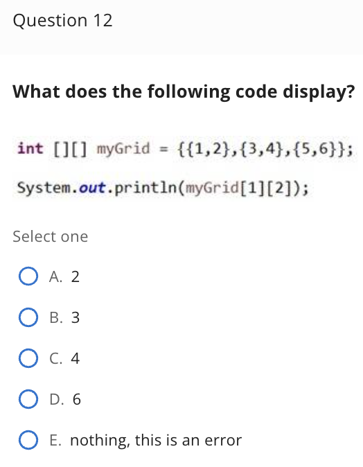 Solved Question 12 What does the following code display? int | Chegg.com