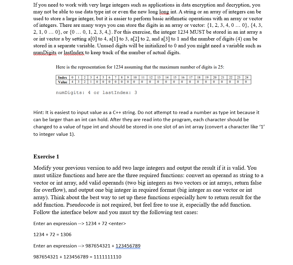 Solved In C++, please.Only Exercise 2. The previous version | Chegg.com