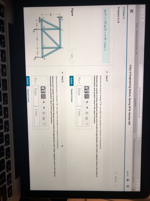 Solved Copy of Engineering Statics, Spring 2019- Section 002 | Chegg.com