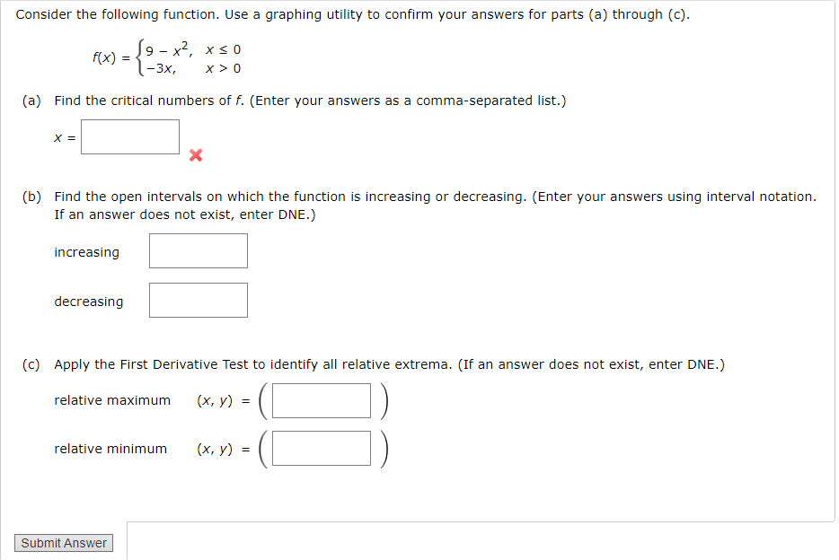 Solved Consider the following function. Use a graphing | Chegg.com