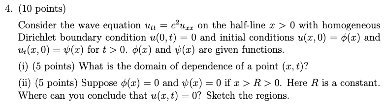 Solved 4. (10 points) Consider the wave equation Utt = c uzz | Chegg.com