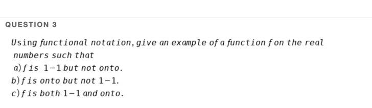 Solved QUESTION 3 Using functional notation, give an example | Chegg.com