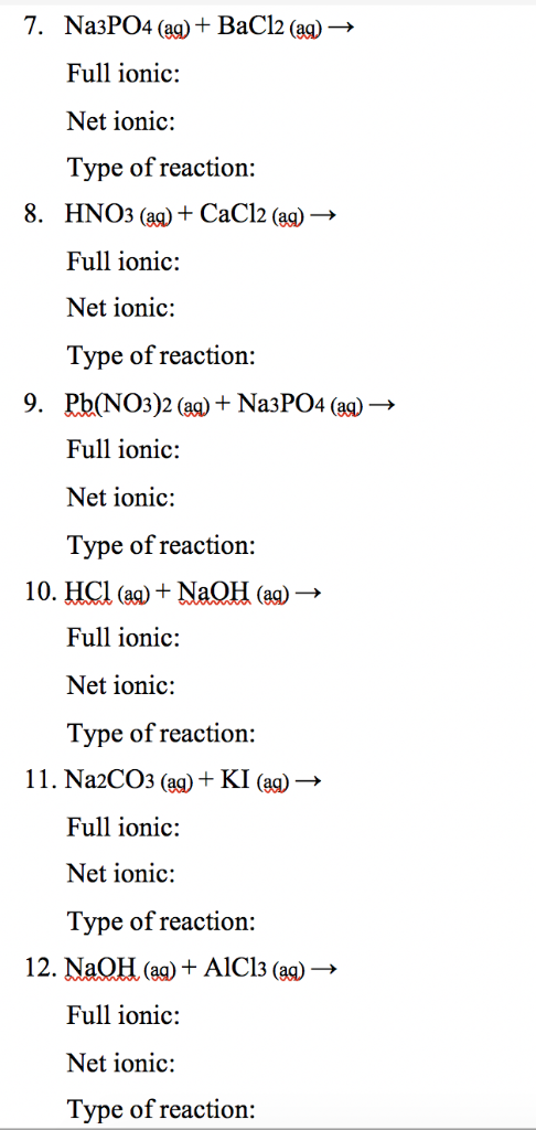 Solved Full ionic: Net ionic: Type of reaction: HNO3 (ag) + | Chegg.com