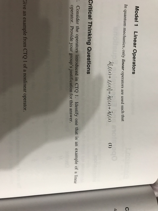 Solved Operators and Eigenvalue Equations Do you really know | Chegg.com