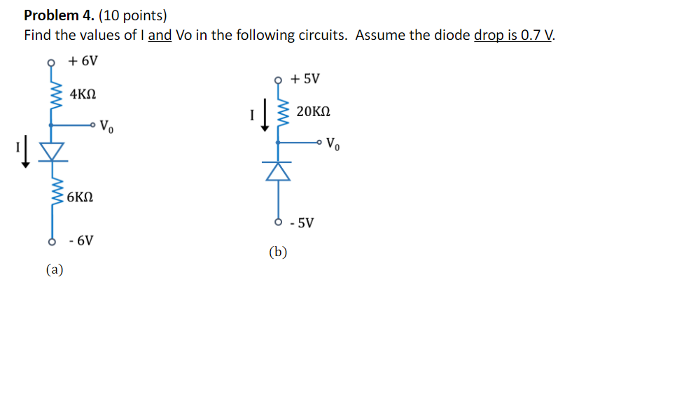 Solved Problem 4. (10 points) Find the values of I and Vo in | Chegg.com