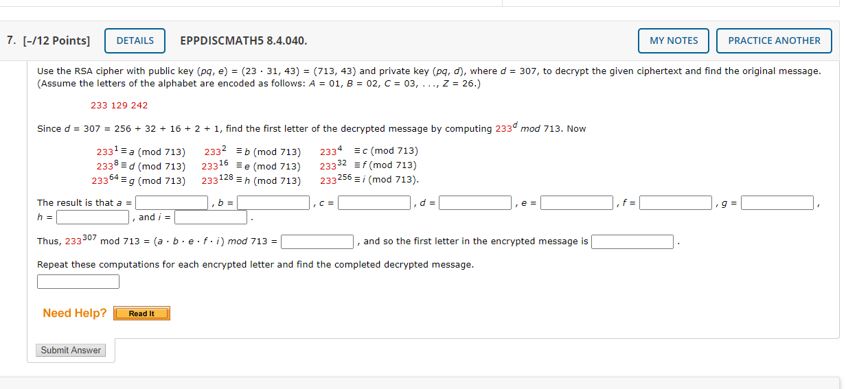 Solved 7. [-/12 Points] DETAILS EPPDISCMATH5 8.4.040. MY | Chegg.com