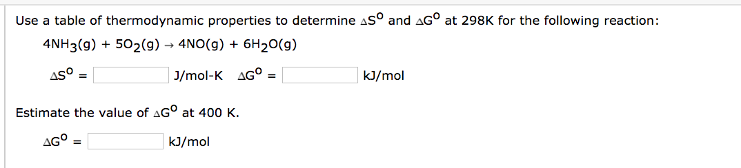 Solved Use a table of thermodynamic properties to determine | Chegg.com