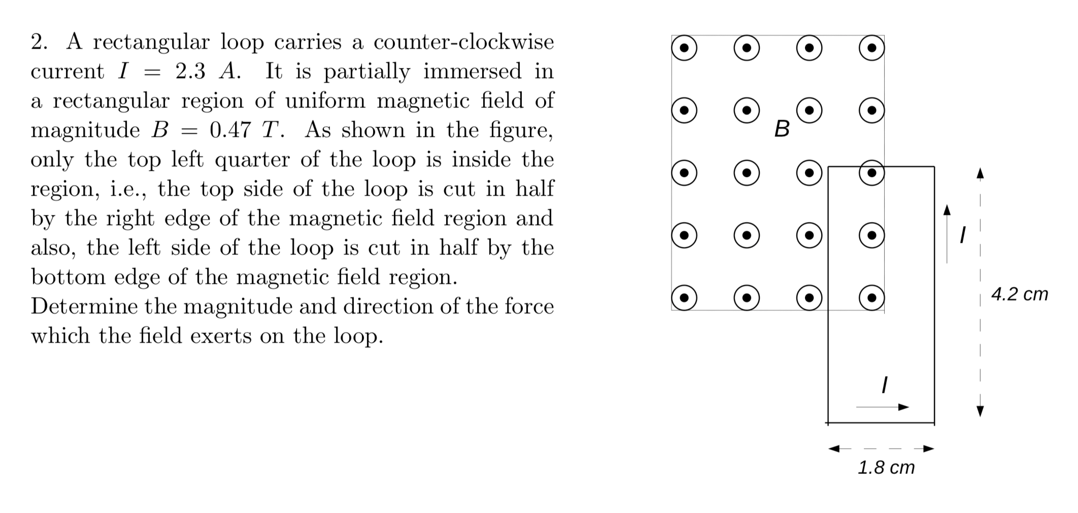 Solved B 2. A rectangular loop carries a counter-clockwise | Chegg.com