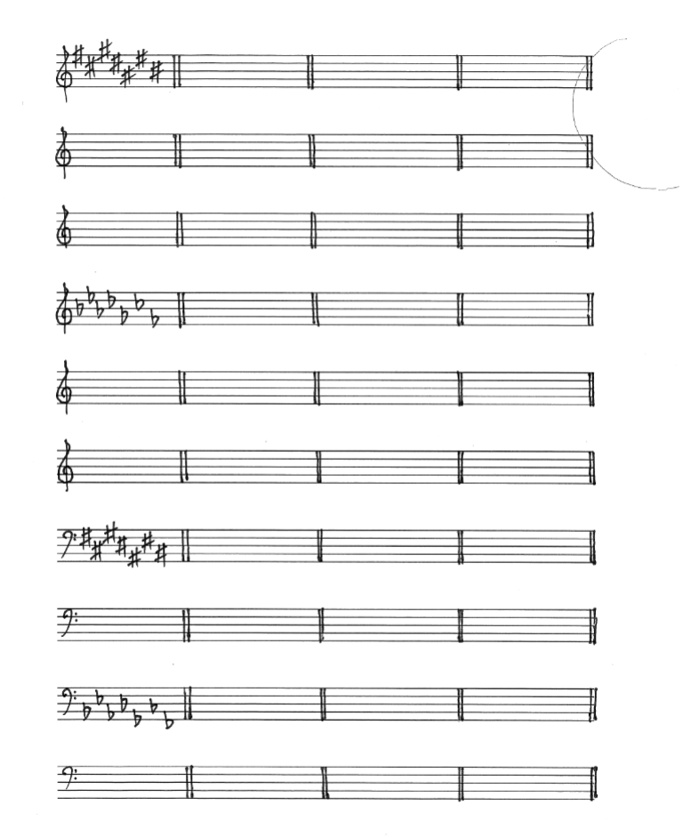 Print off the key signature exercise below, and fill | Chegg.com