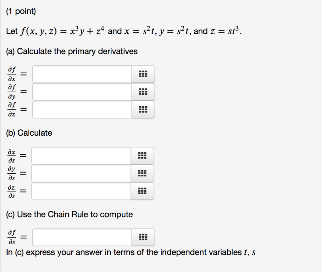 Solved Q1. Let 𝑓(𝑥,𝑦,𝑧)=𝑥^3𝑦+𝑧4 and | Chegg.com
