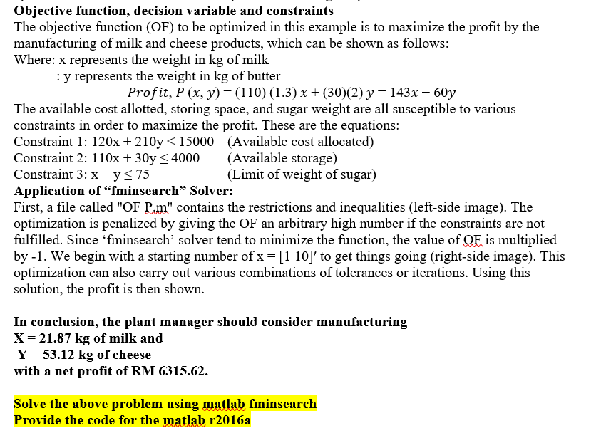 Objective function, decision variable and constraints | Chegg.com