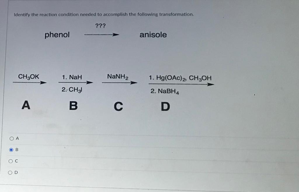 Solved Identify the reaction condition needed to accomplish | Chegg.com